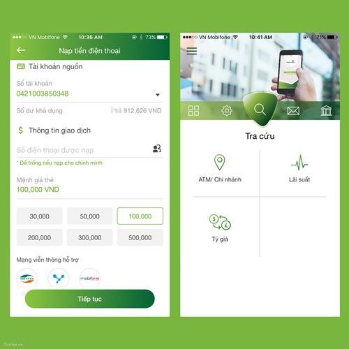 Cập nhật App Vietcombank mới BlackBerry Android, OS có thể sử dụng